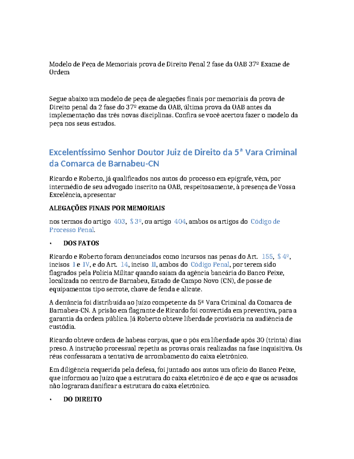Modelo-de-peca-de-memoriais-prova-da-oab-2-fase-do-37-exame-de-ordem ...