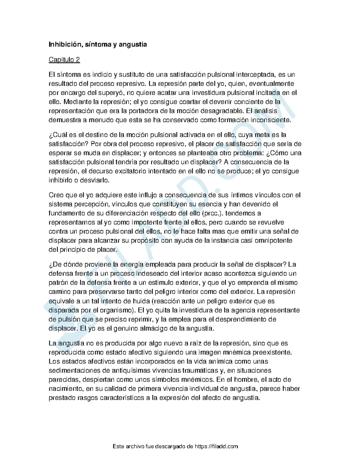 Inhibicion - ,,,,,, - Psicopatología Clínica - Udelar - Studocu