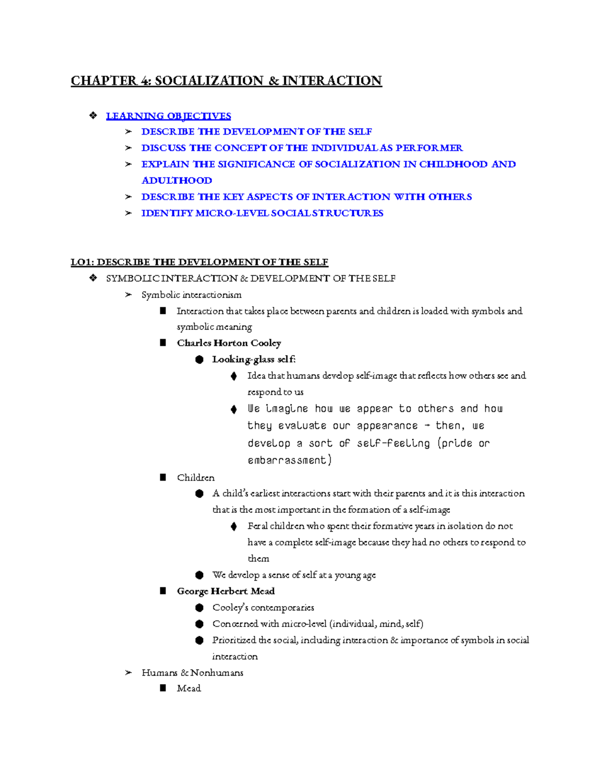 SOC 150 Chapter 4 Socialization & Interaction - CHAPTER 4 ...