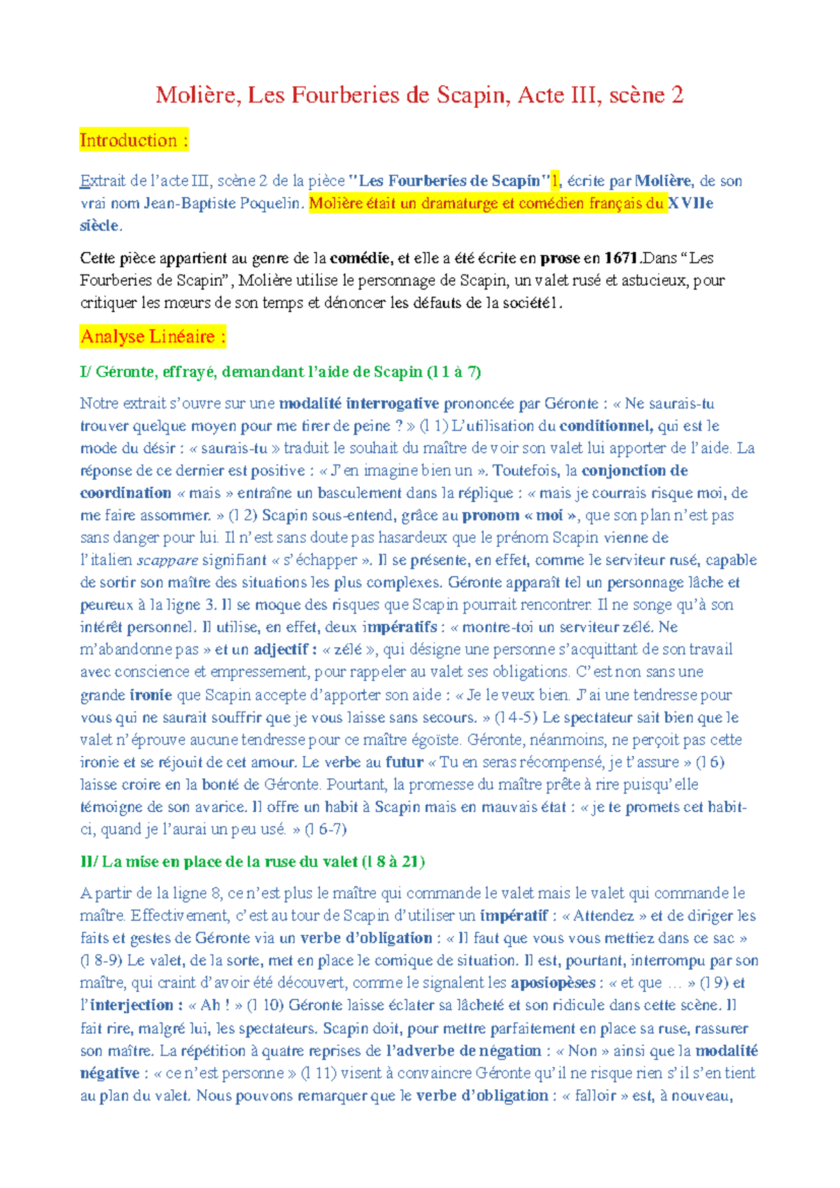 T1-Molière -Les-Fourberies-de-Scapin -Acte-III -scène-2 - Molière, Les ...