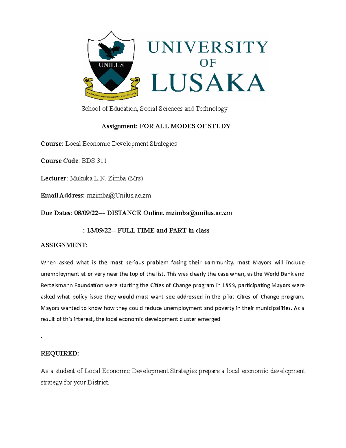 BDS311-FPD-1-2022-1 - Assignment on development studies - School of ...