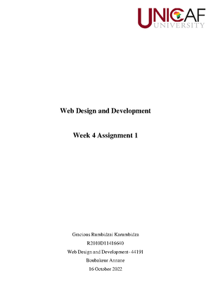 UU-MBA-740-ZM Web design and development - Assessment Point 1: Module Assignment Elaborate and ...