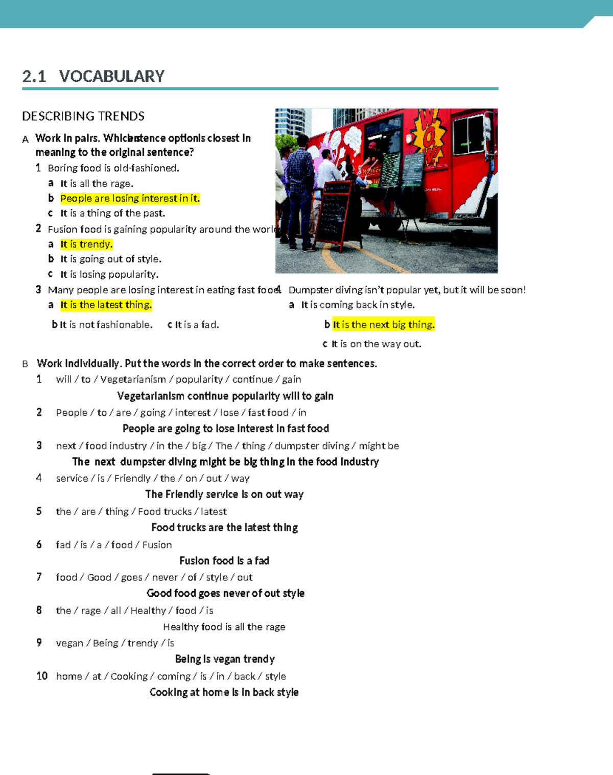 BUS 2.0 Level 4 Lesson Plan 2 Handout 1 - 2 VOCABULARY b It is not ...