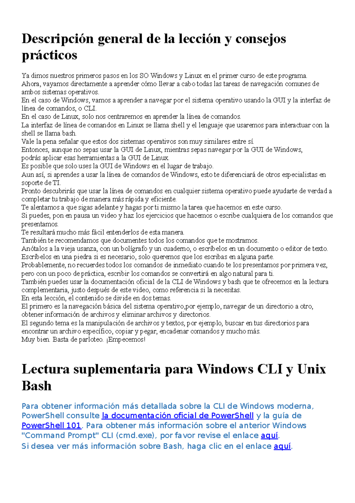 2 Comandos basicos - En el caso de Windows, vamos a aprender a navegar ...