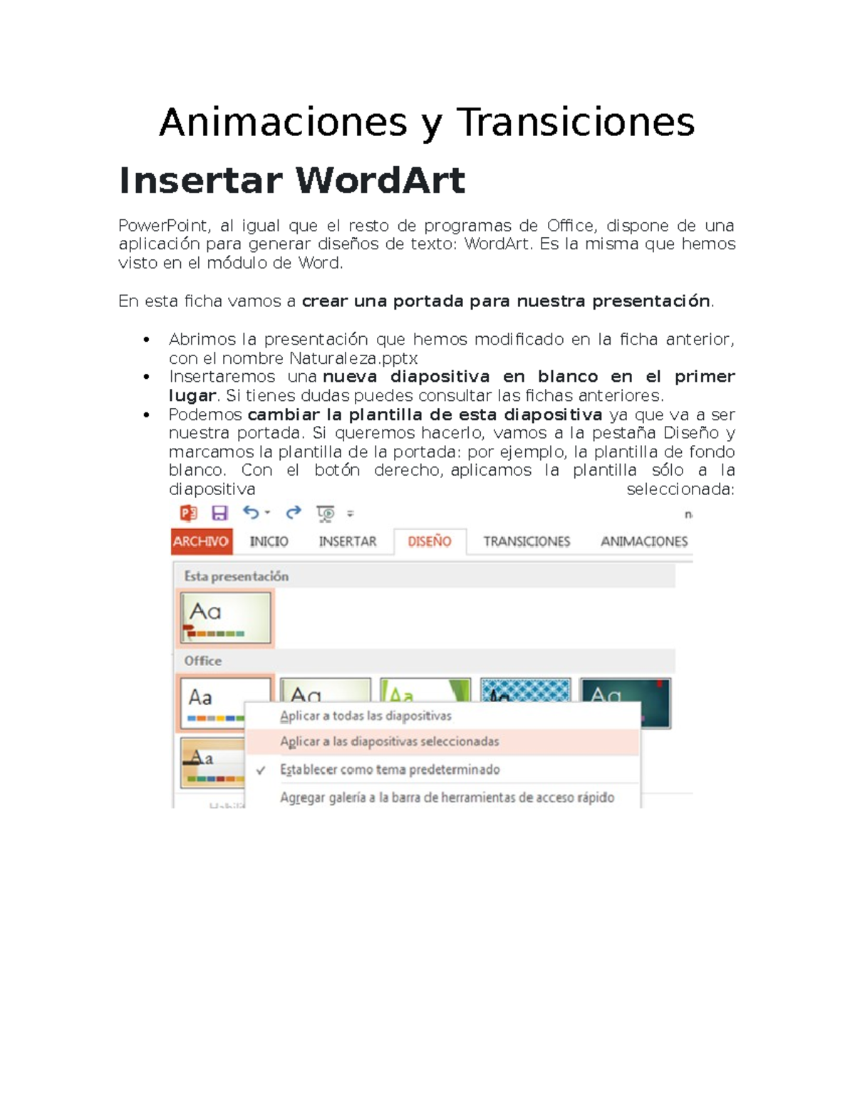 5 - Animaciones y Transiciones - Animaciones y Transiciones Insertar ...