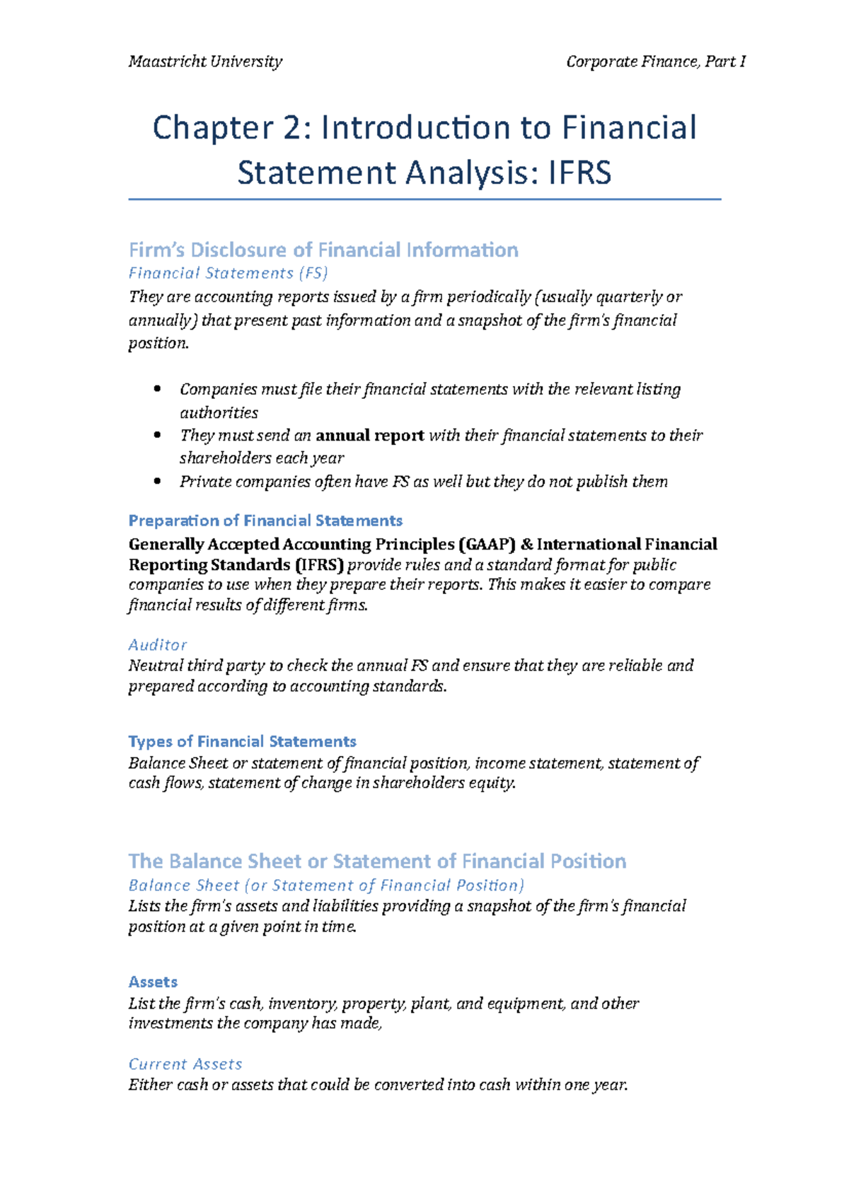 Chapter 2 - Complete Summary - Chapter 2: Introduction to Financial ...