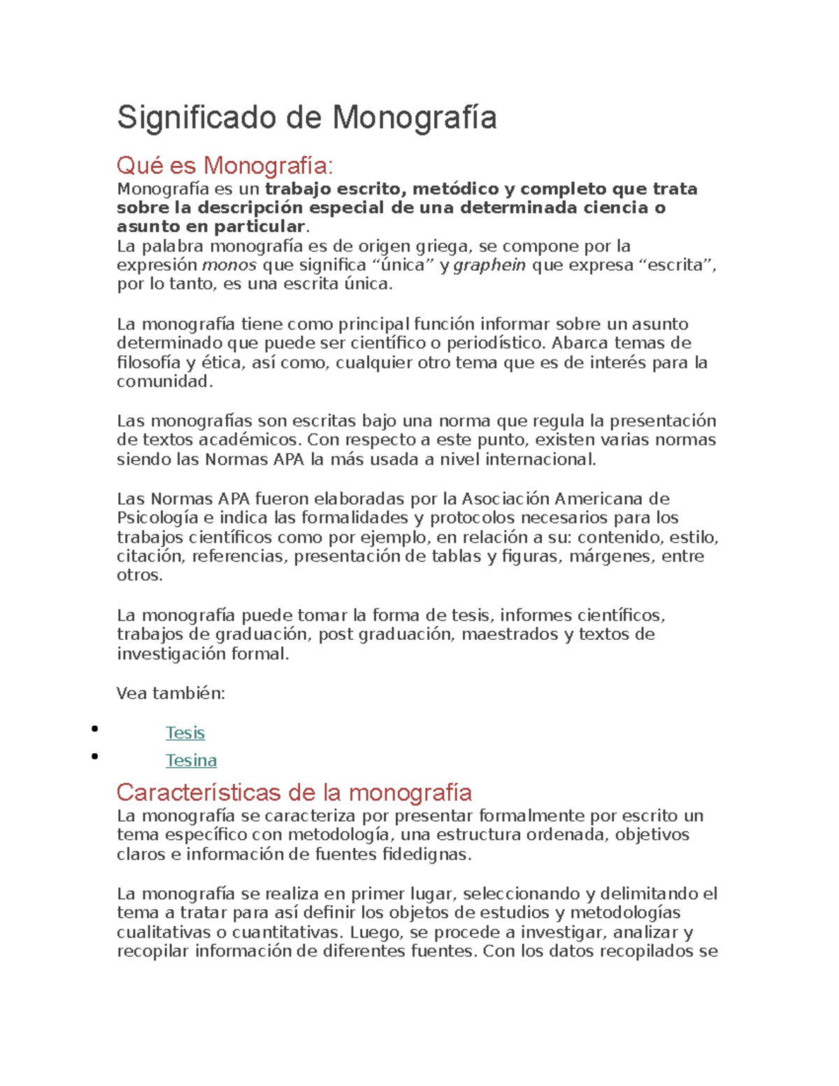 900 U2 Significado de Monografía - Significado de Monografía Qué es ...