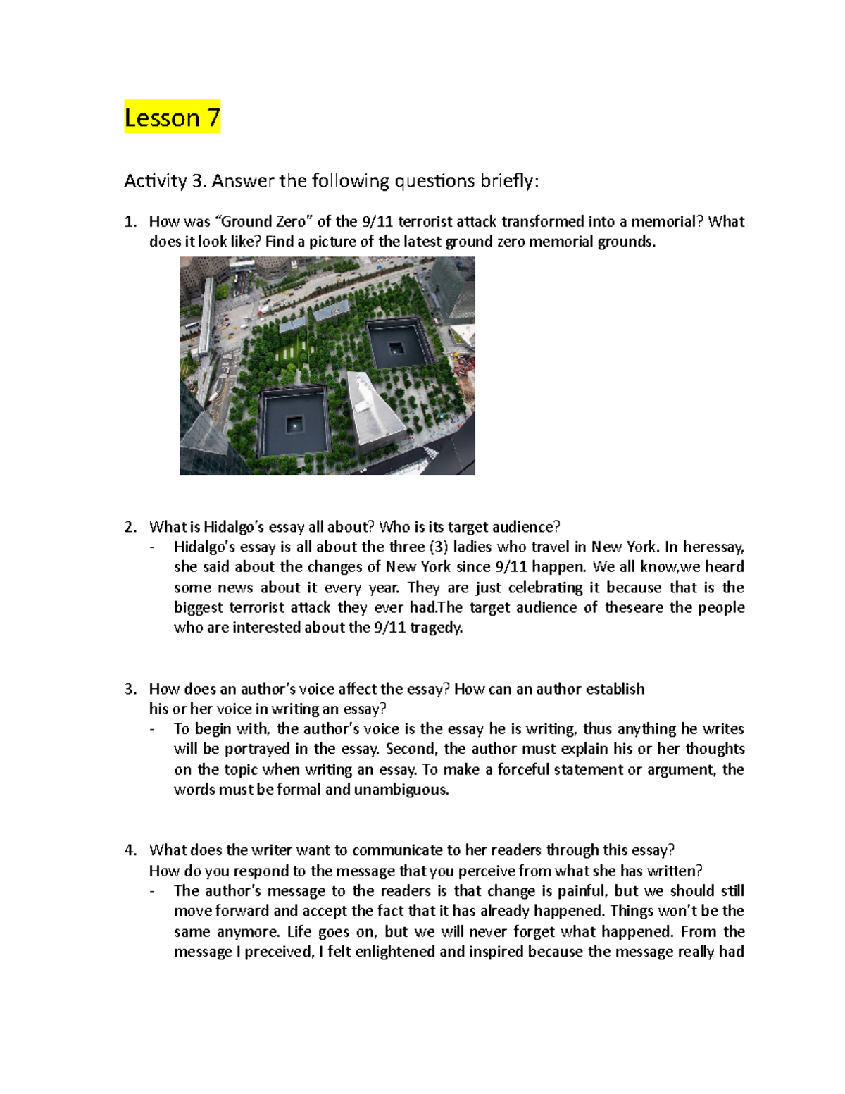 Lesson 7 21st Century - Thank you for the invite for your response to ...