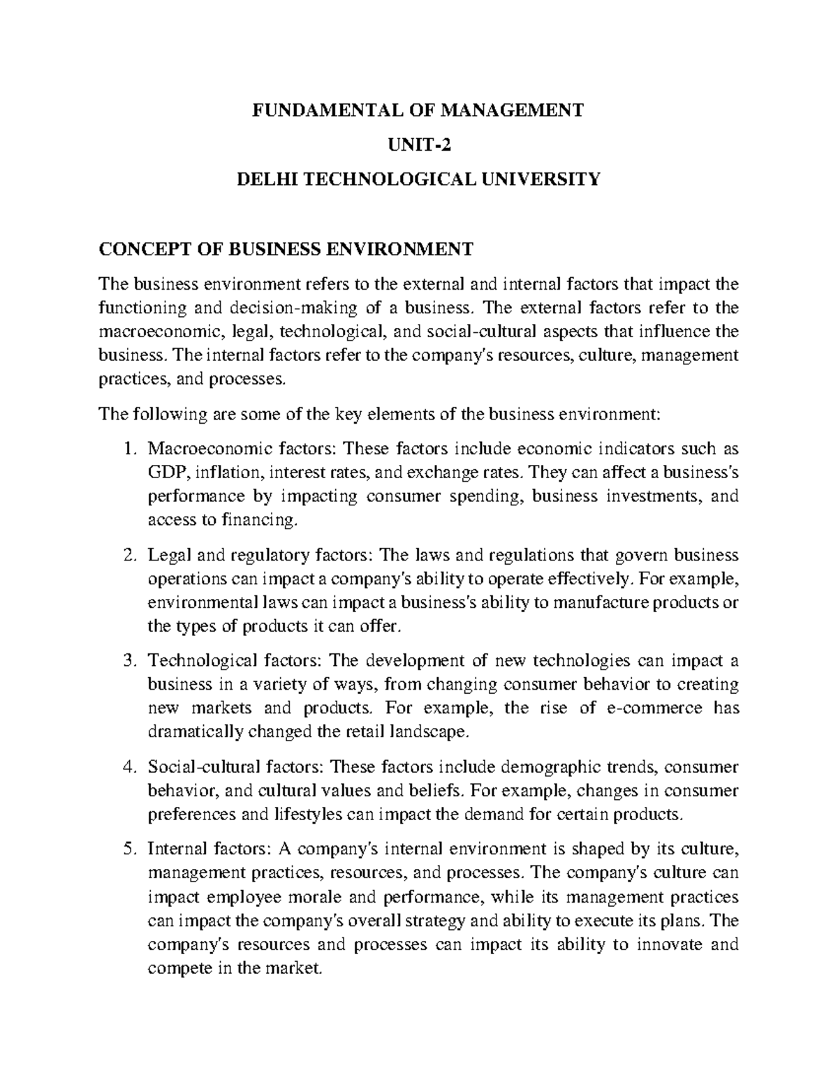 Fundamental of Management unit-2-1 - FUNDAMENTAL OF MANAGEMENT UNIT ...