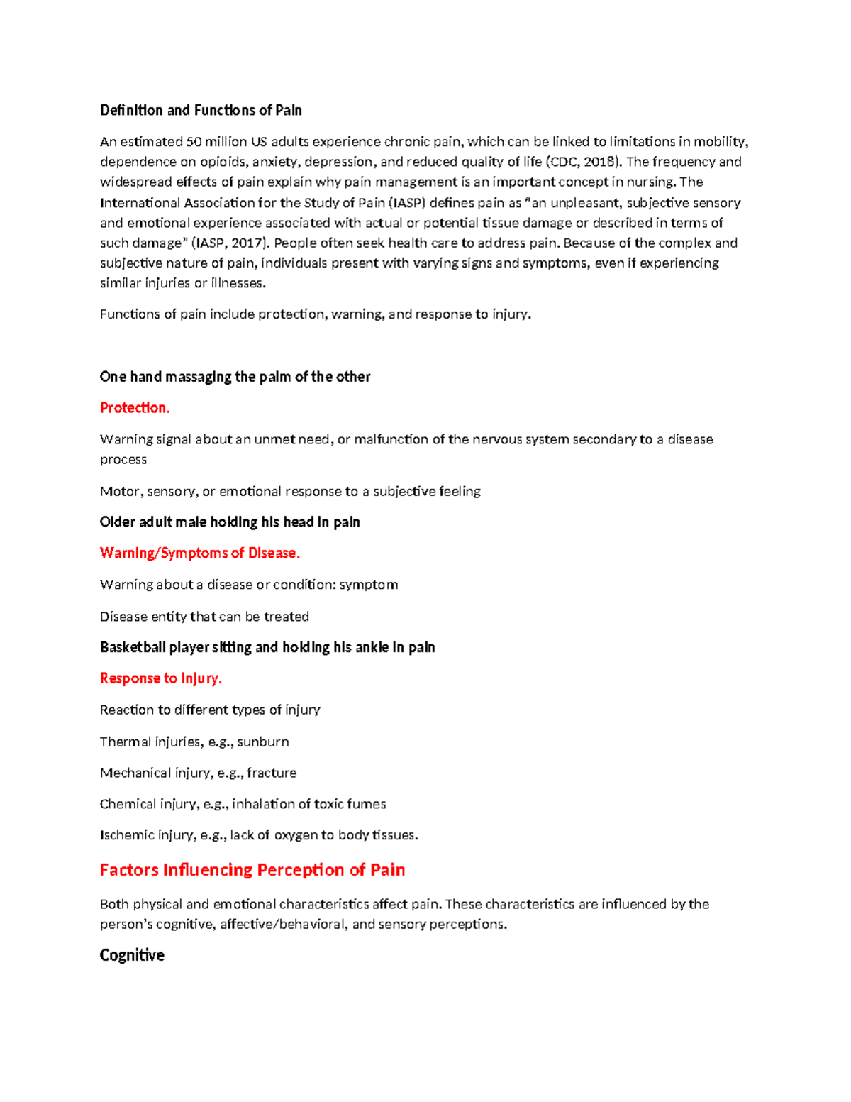 Definition and Functions of Pain - The frequency and widespread effects ...