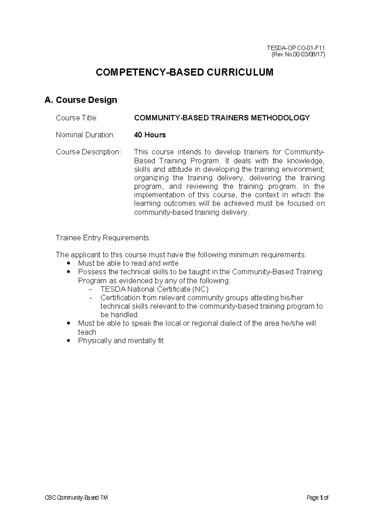 CBC-Com BT-TM - TESDA-OP CO-01-F (Rev.No-03/08/17) COMPETENCY-BASED ...