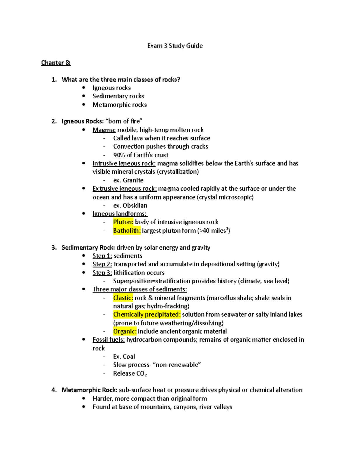 Exam 3 Study Guide - Exam 3 Study Guide Chapter 8: What are the three ...