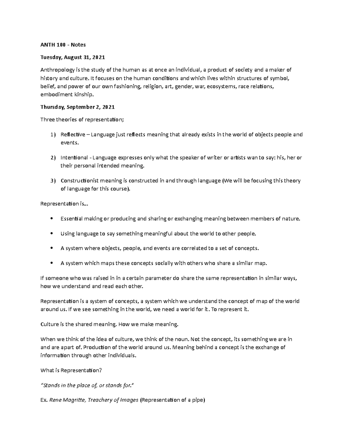ANTH 100 - Notes MOdule one - Antropolygy - Studocu