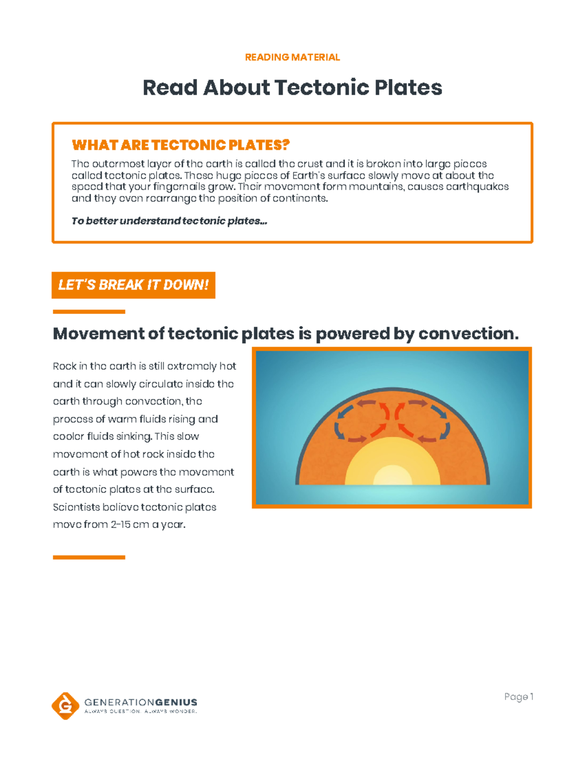 Gen Genius tectonic-plates-reading-material - READING MATERIAL Read ...