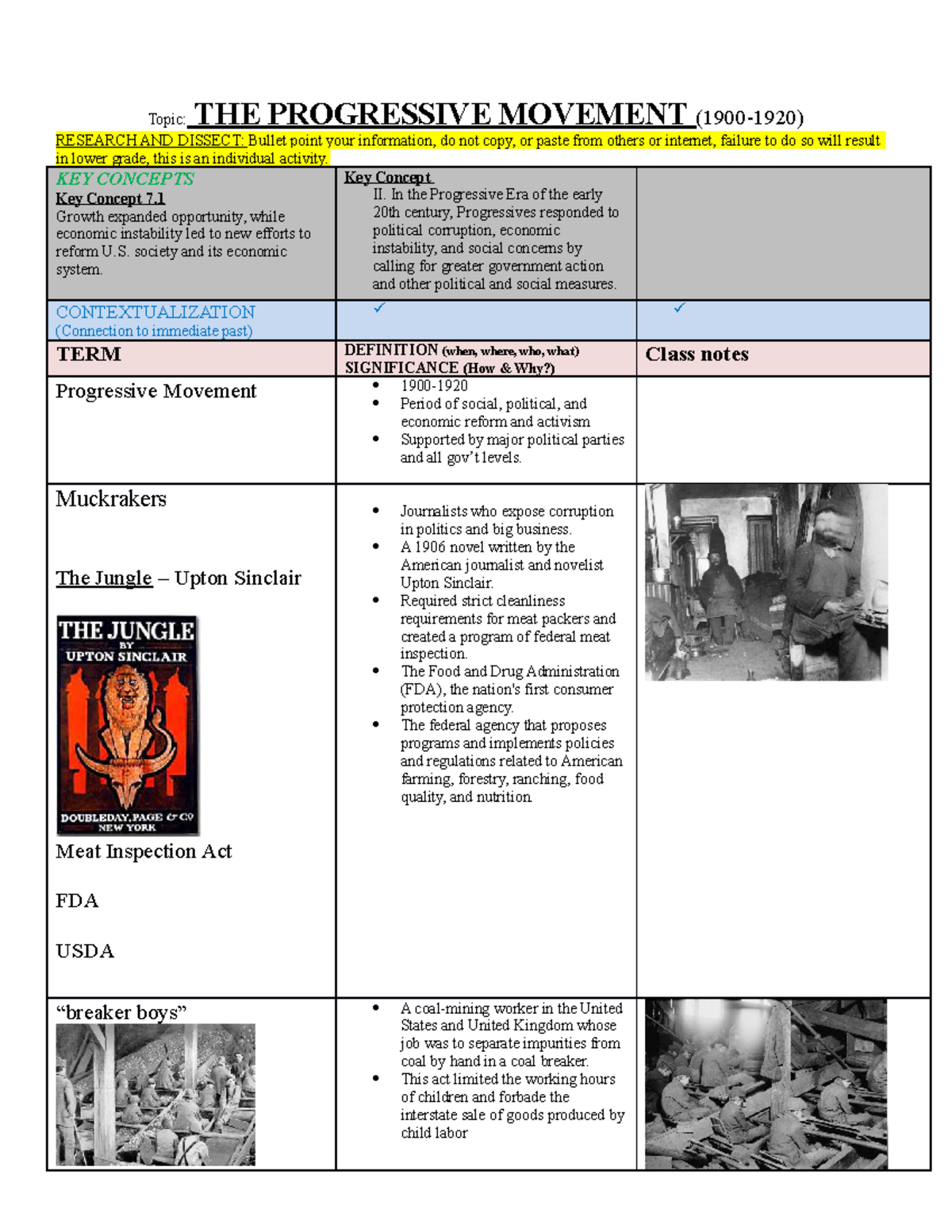 10 Progressive Movement done - Topic: THE PROGRESSIVE MOVEMENT (1900 ...