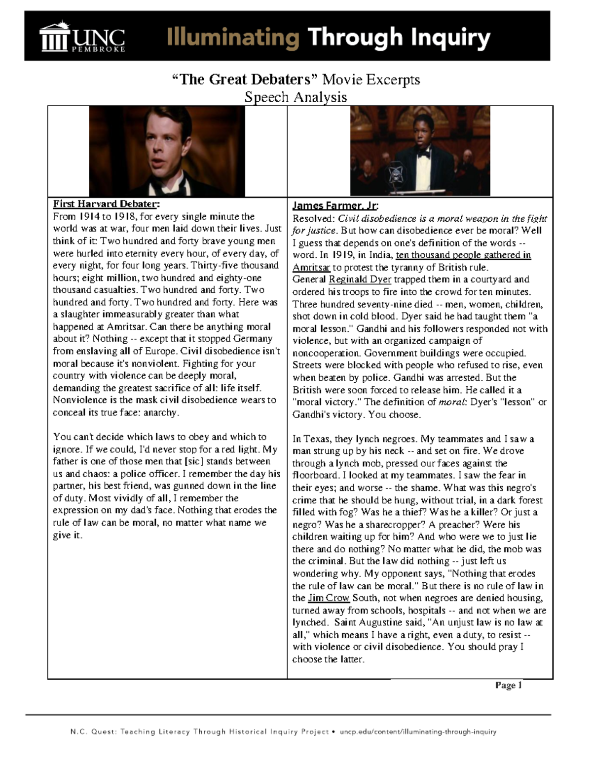 2c. The Great Debaters Speech Analysis - “The Great Debaters” Movie ...