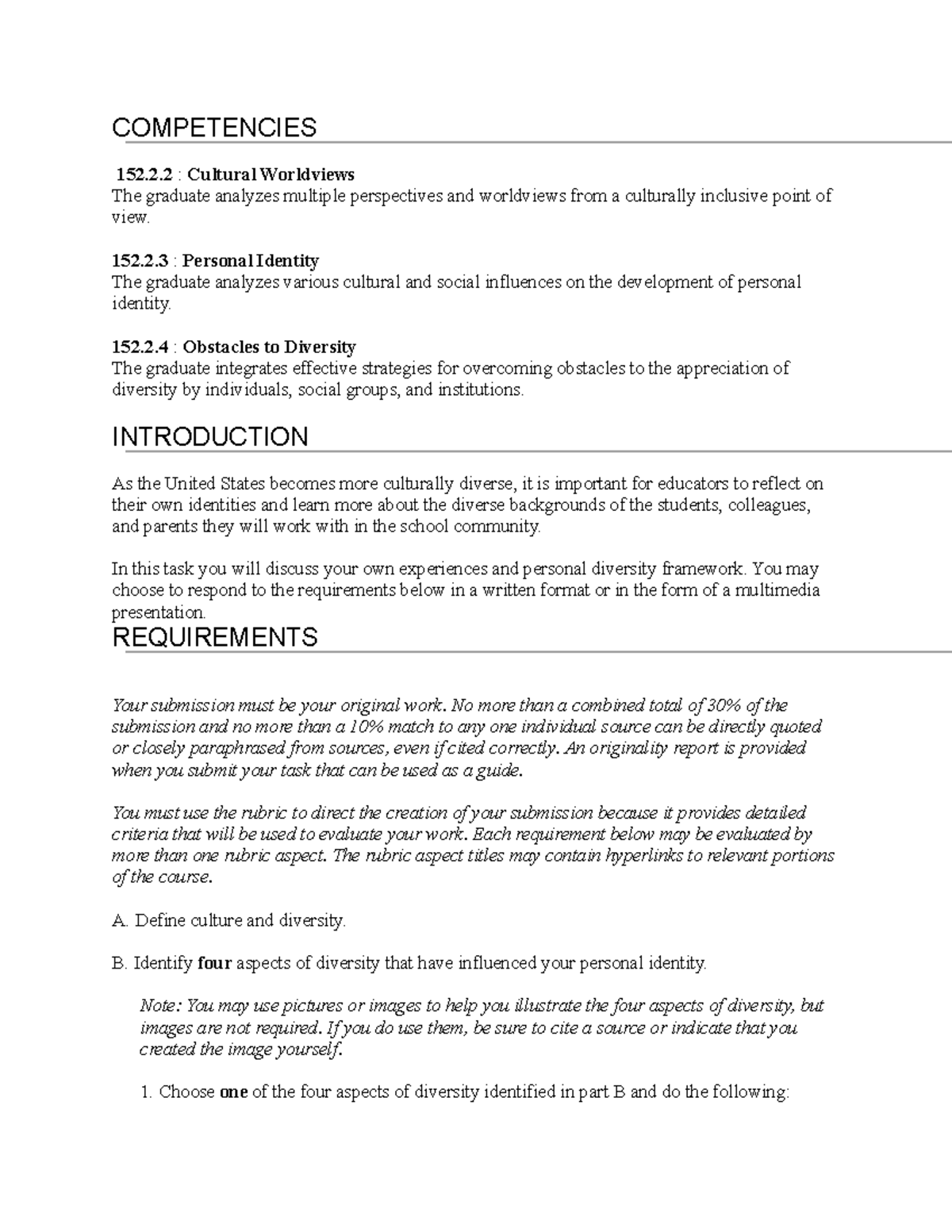 EFP1 Outline - COMPETENCIES 152.2 : Cultural Worldviews - Studocu