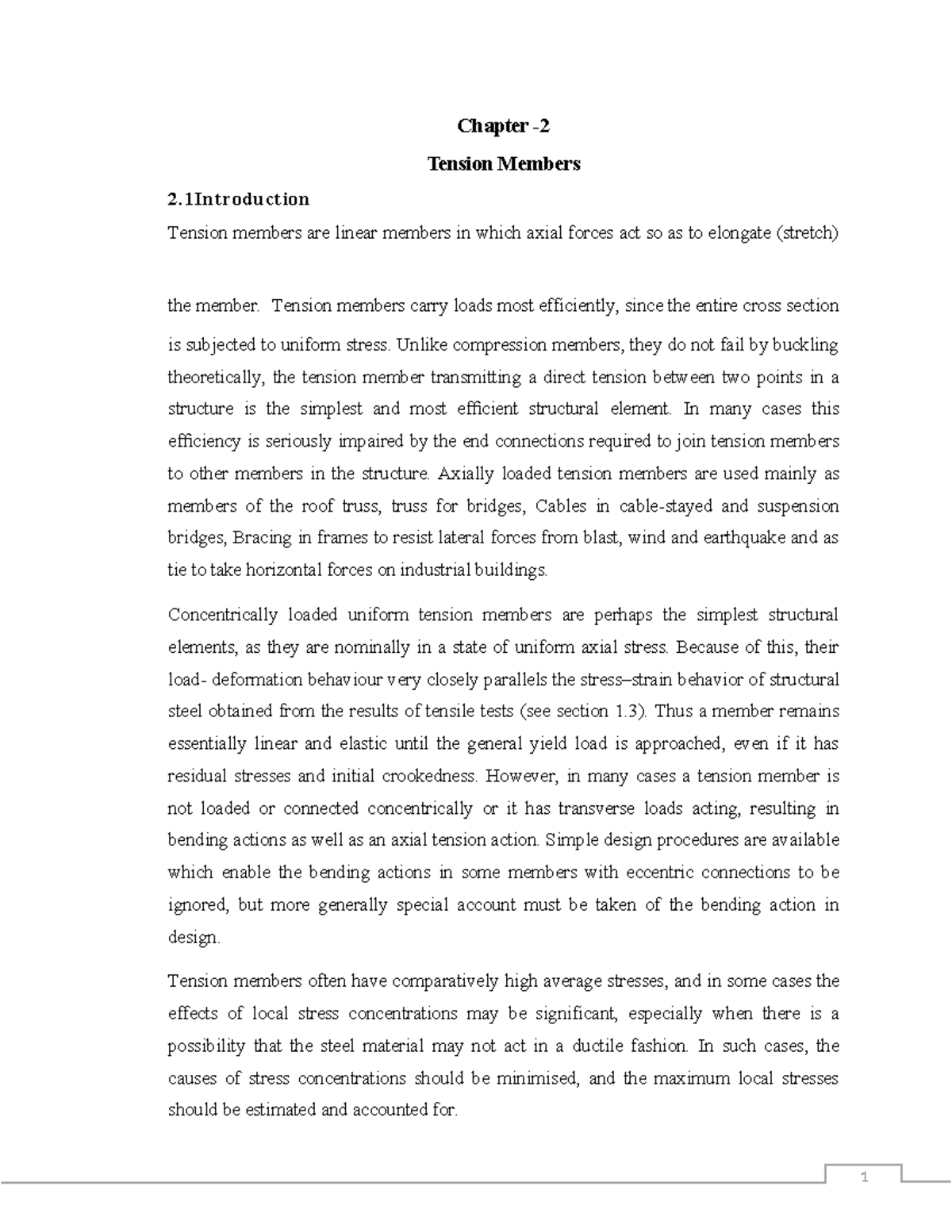 Chapter 2 Tension Members - Chapter - Tension Members 2 Tension members ...