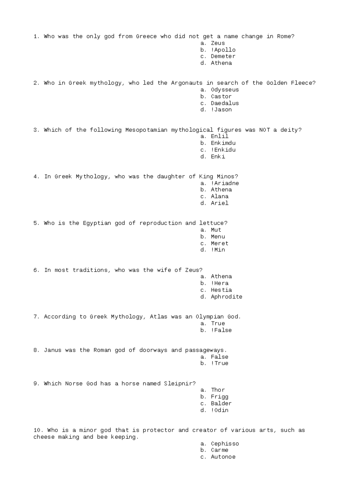 Med-Chapter-10 - Chapter - Who was the only god from Greece who did not ...
