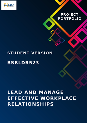 Bsbwhs 521 Learner Guide V1 - Diploma of Leadership and Management Albright Learner’s Guide ...