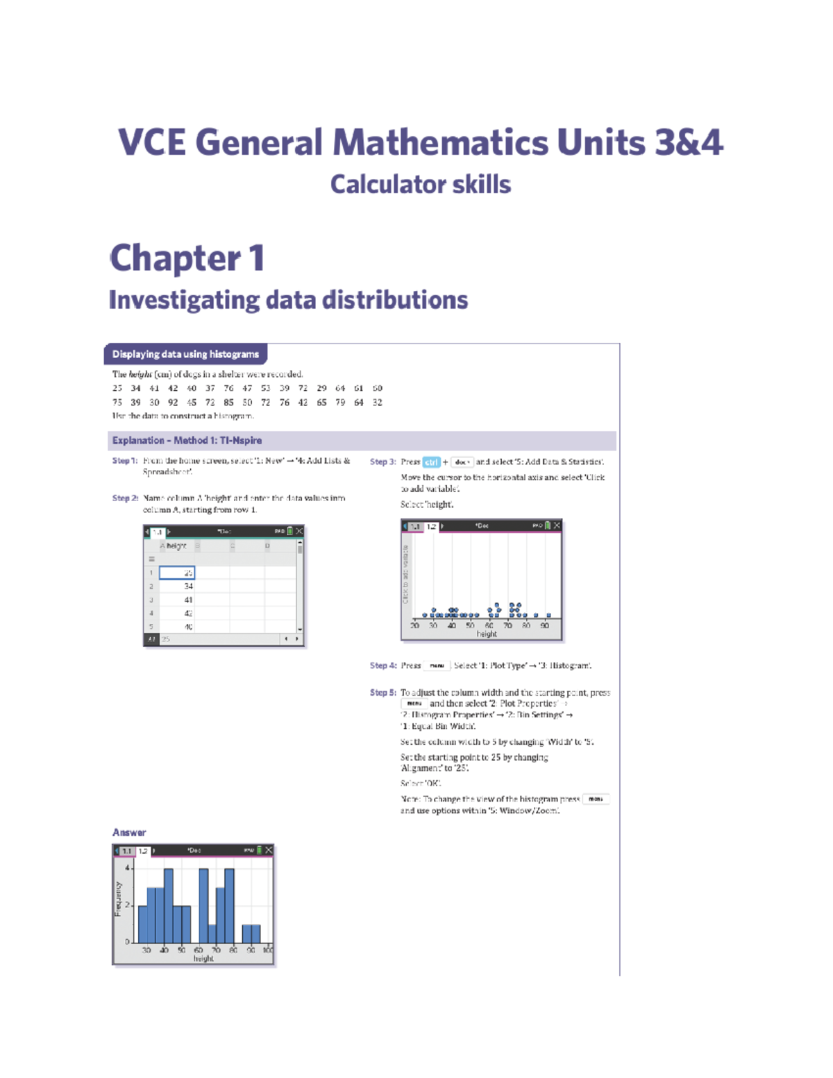 CAS Instructions - Entire Course - VCE General Mathematics Units ...