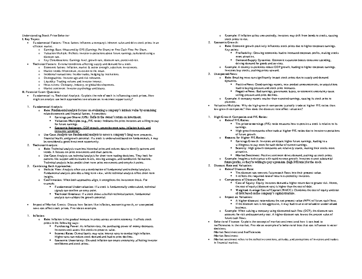 Notes-for print merged - ####### Understanding Stock Price Behavior ...