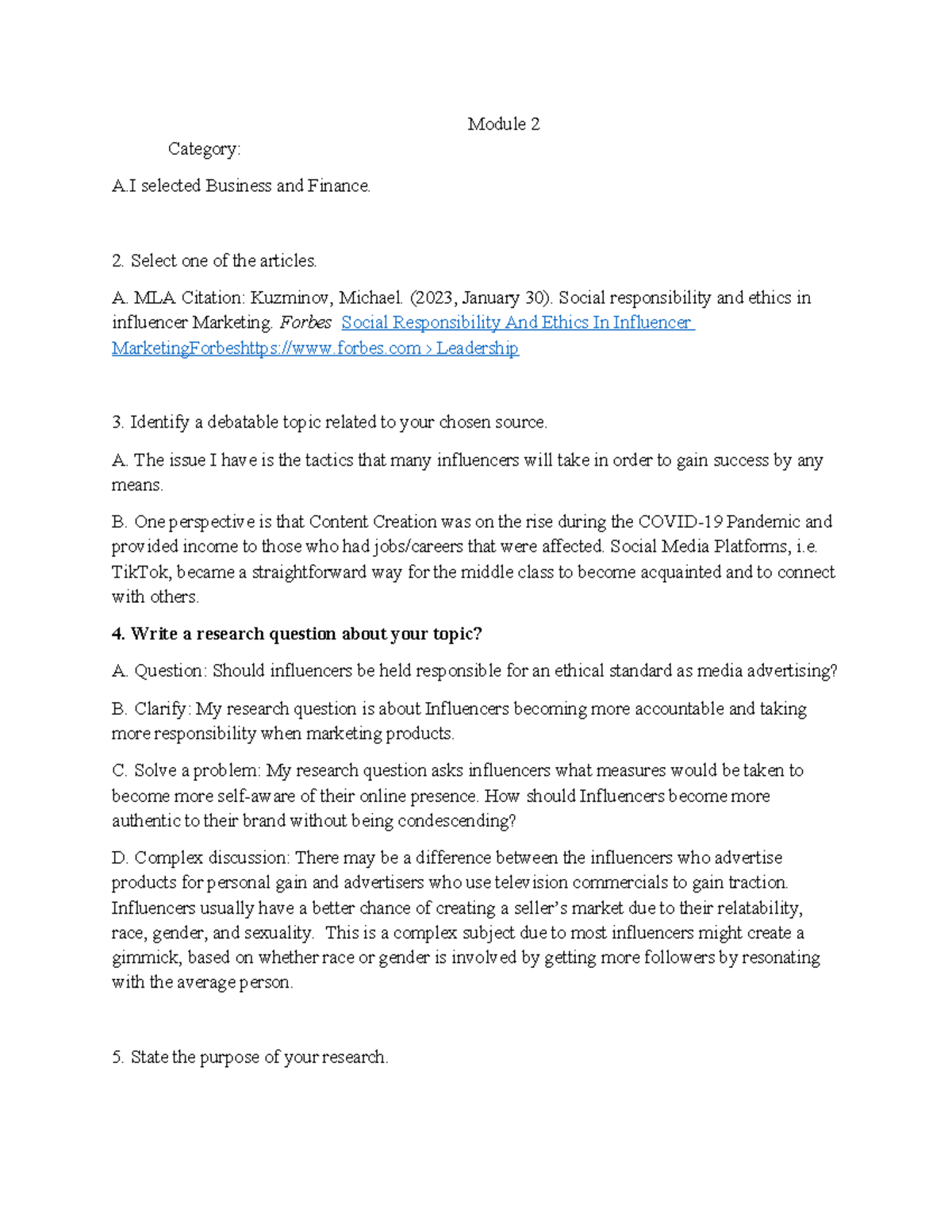 Module 2 - this is the assignment from week two. - Module 2 Category: A ...