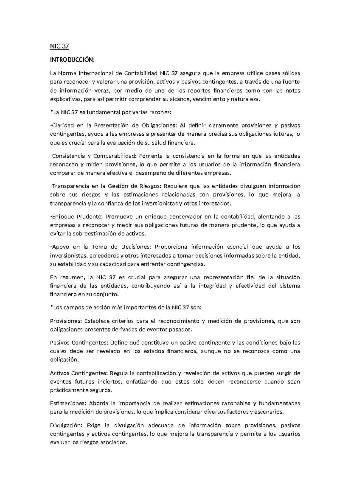 NIC 37 - APUNTES - NIC 37 INTRODUCCIÓN: La Norma Internacional de ...
