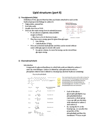 Lipid Structures III - Dr. Michael J. Krisinger - UBC Biochemistry ...