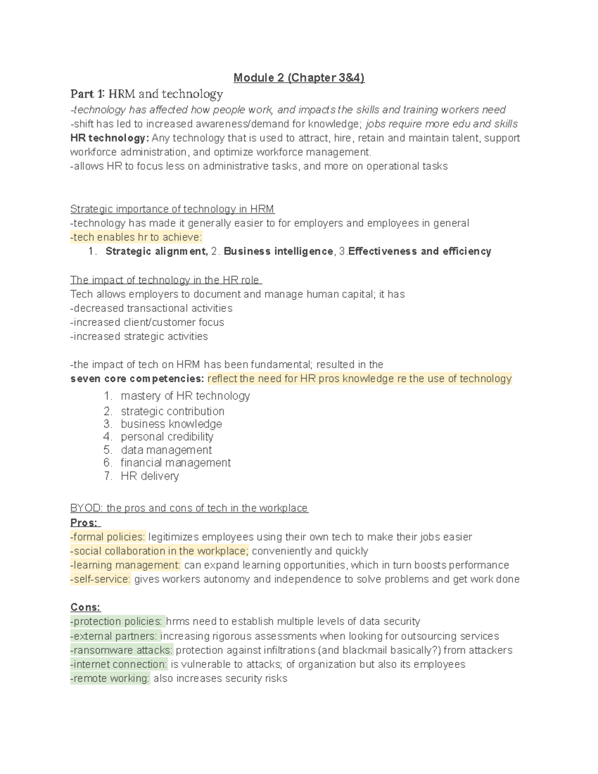HRM200: HRM and technology - Module 2 (Chapter 3&4) Part 1: HRM and ...