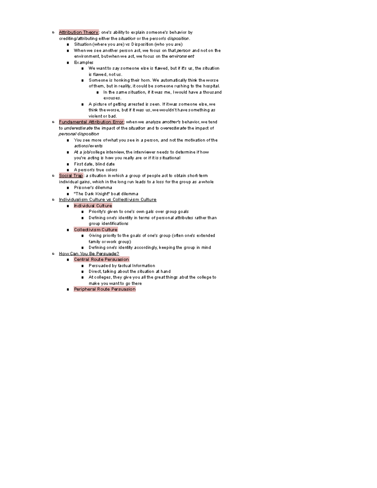 Unit 14 - Social Psychology - Attribution Theory : one's ability to ...