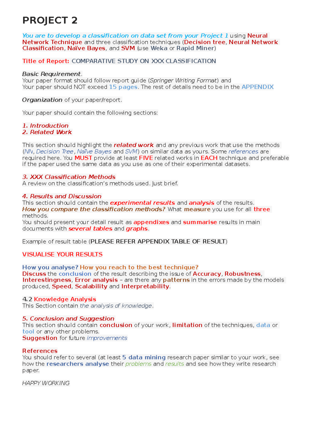 TC6424- Project 2 - PROJECT 2 You are to develop a classification on ...