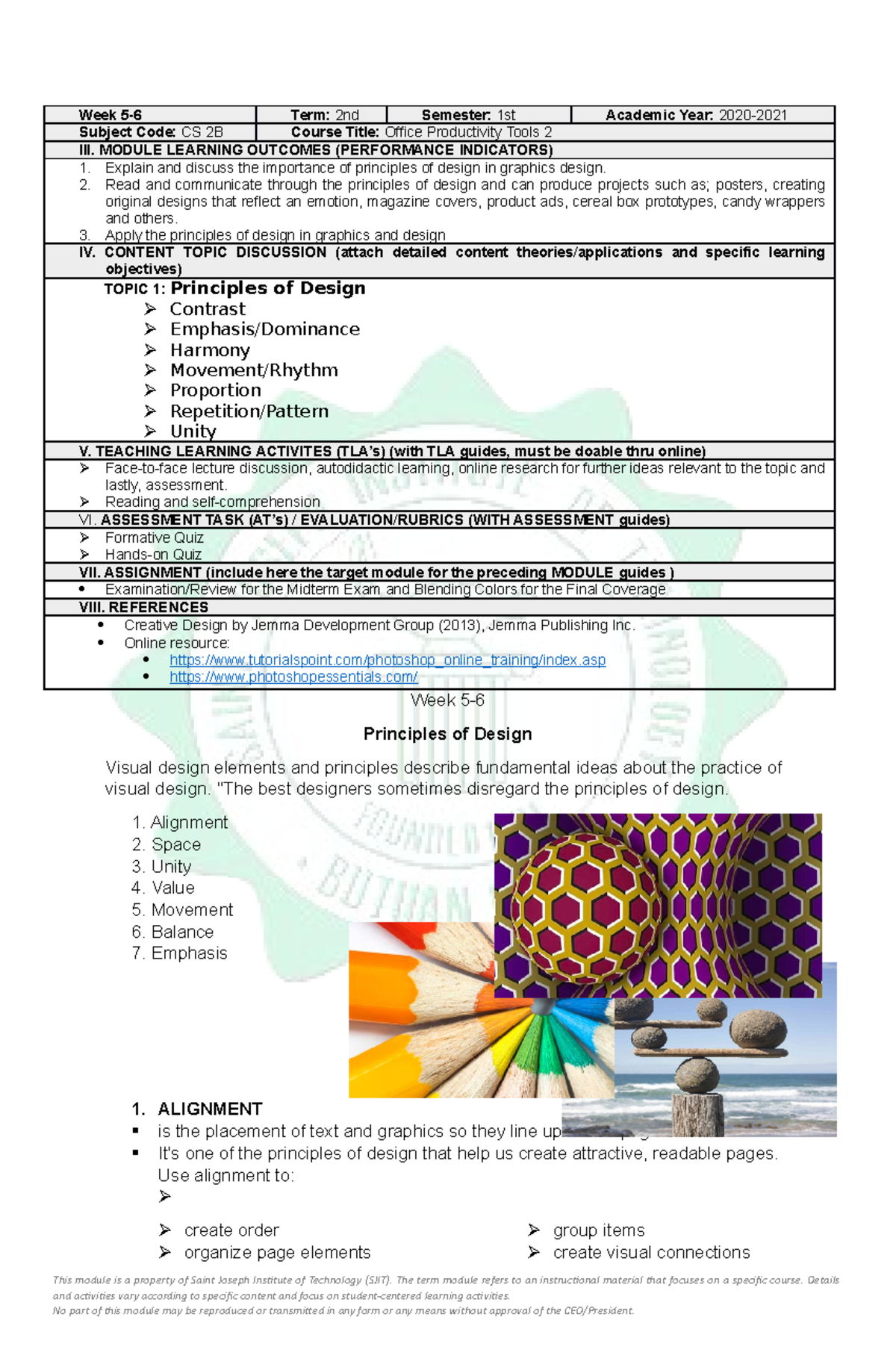 Week 5-6 lecture notes for photoshop - Week 5-6 Term: 2nd Semester: 1st ...