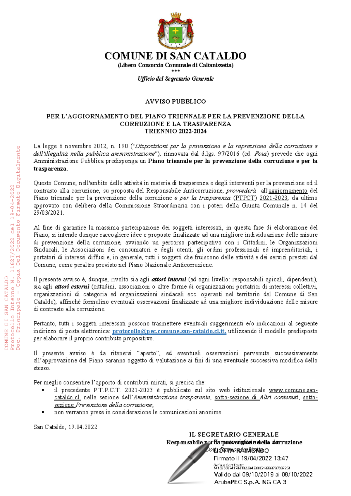 Avviso-pubblico - bando - COMUNE DI SAN CATALDO (Libero Consorzio ...