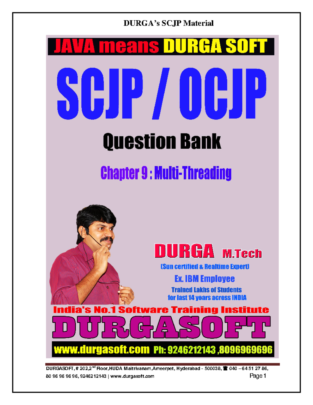 9. Multi-Threading - Good Notes - DURGASOFT, # 202,2nd Floor,HUDA ...