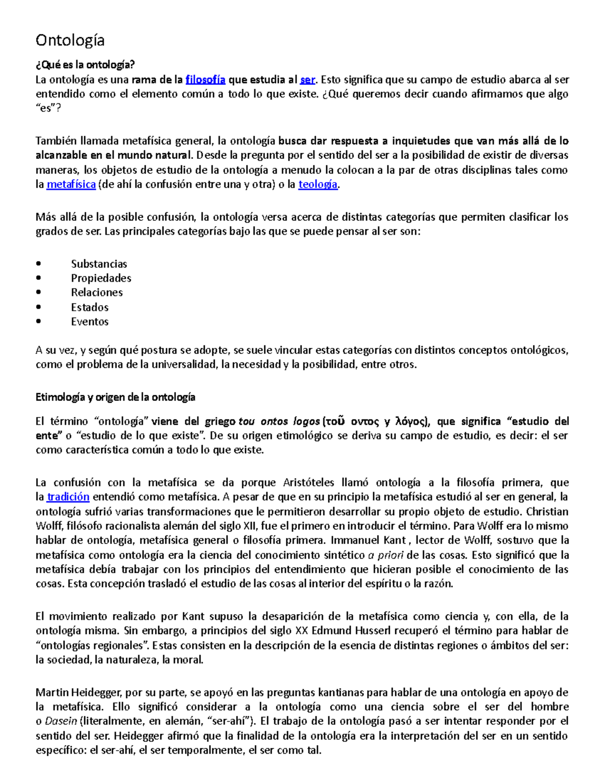 Ontología y Metafísica - Ontología ¿Qué es la ontología? La ontología ...