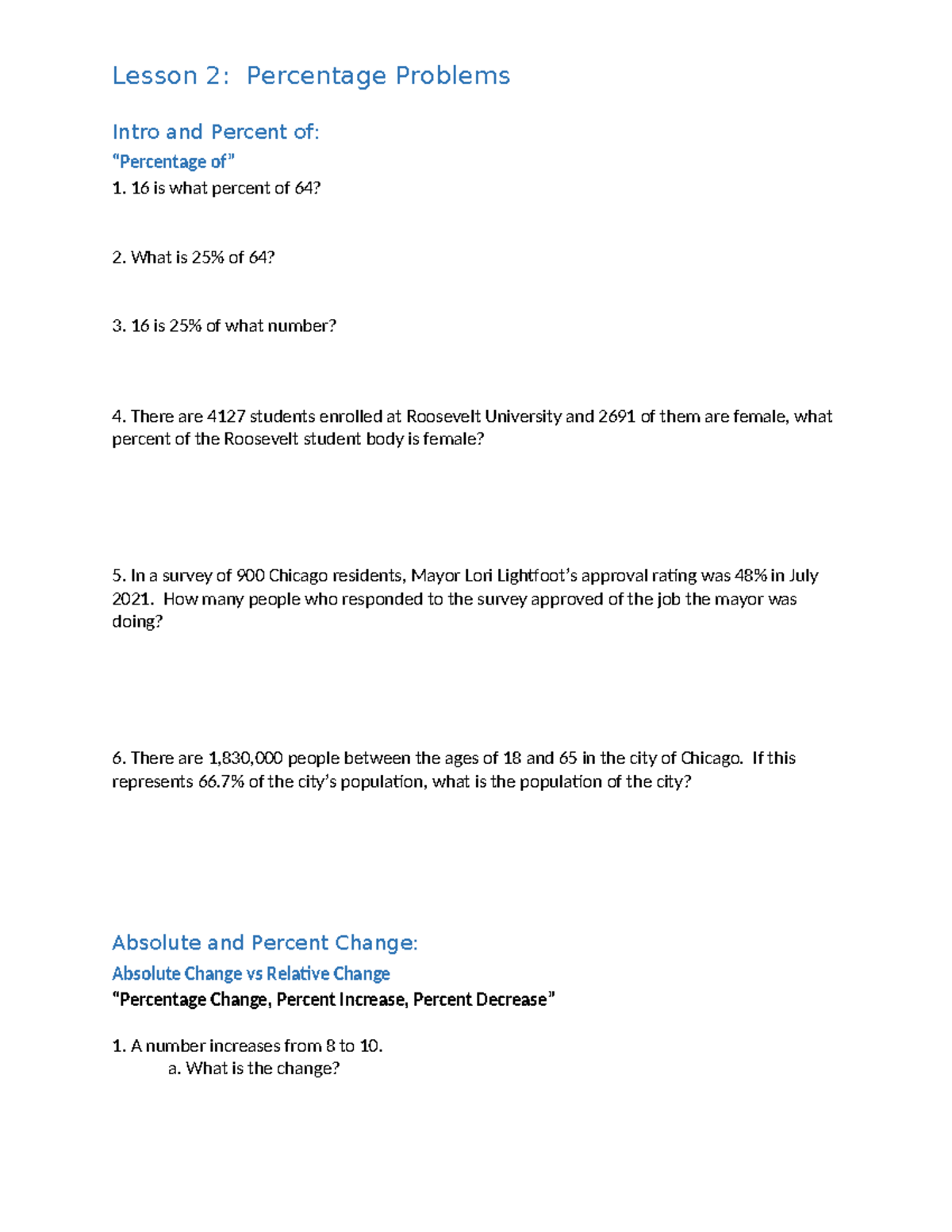 02 Percentage Problems - Lesson 2: Percentage Problems Intro and ...