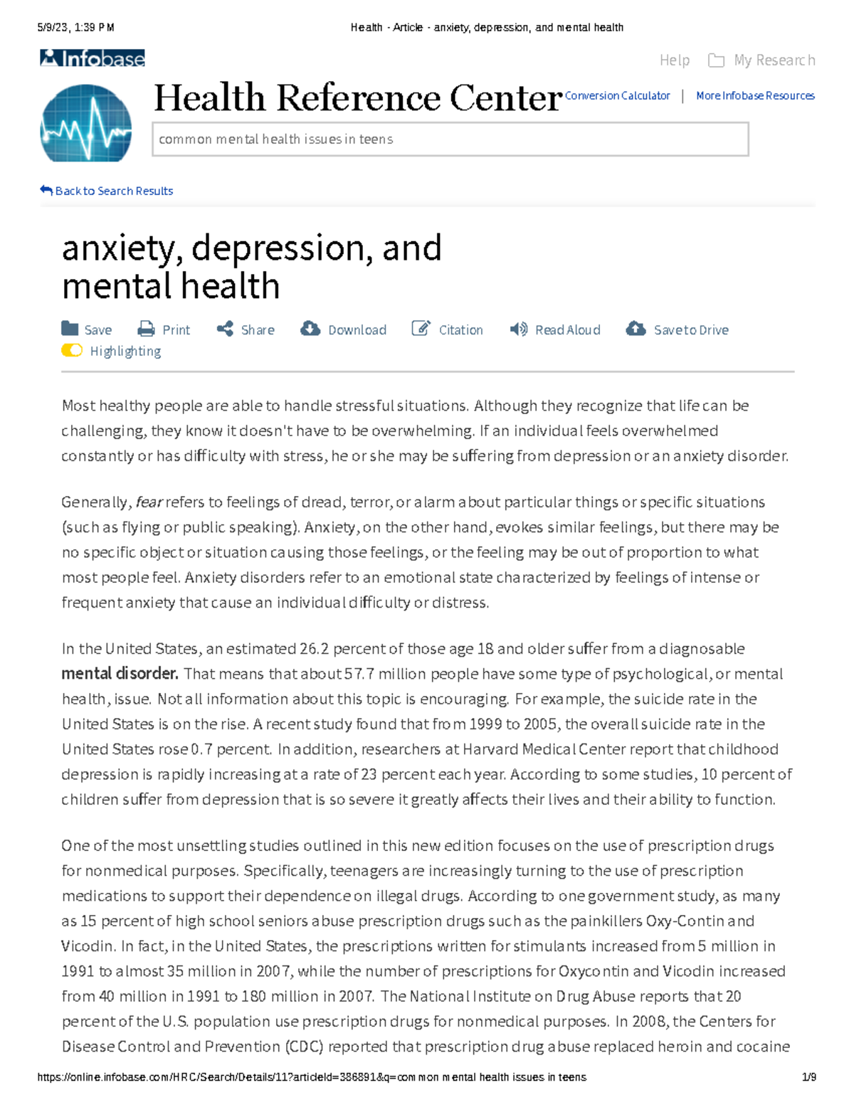 Health - Article - anxiety, depression, and mental health - Help My ...