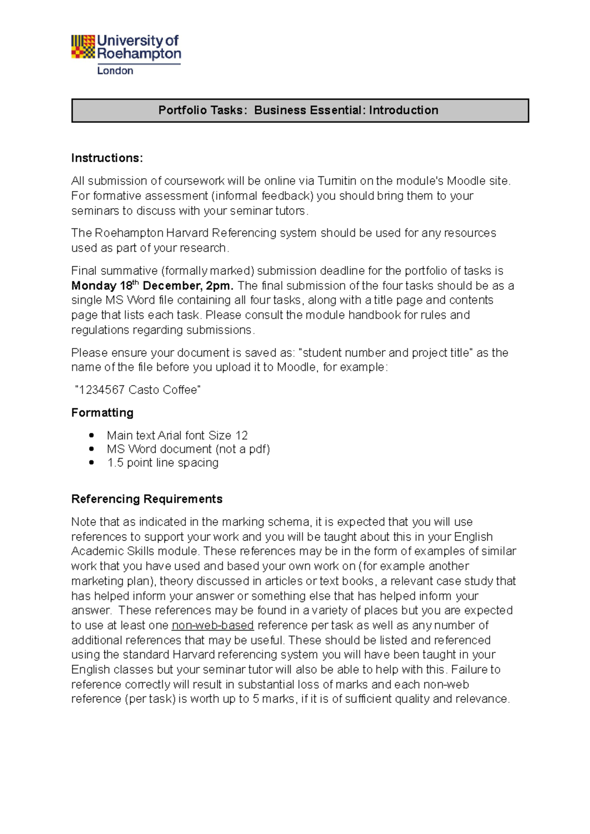 2017-2018 Portfolio Tasks - Instructions: All submission of coursework ...