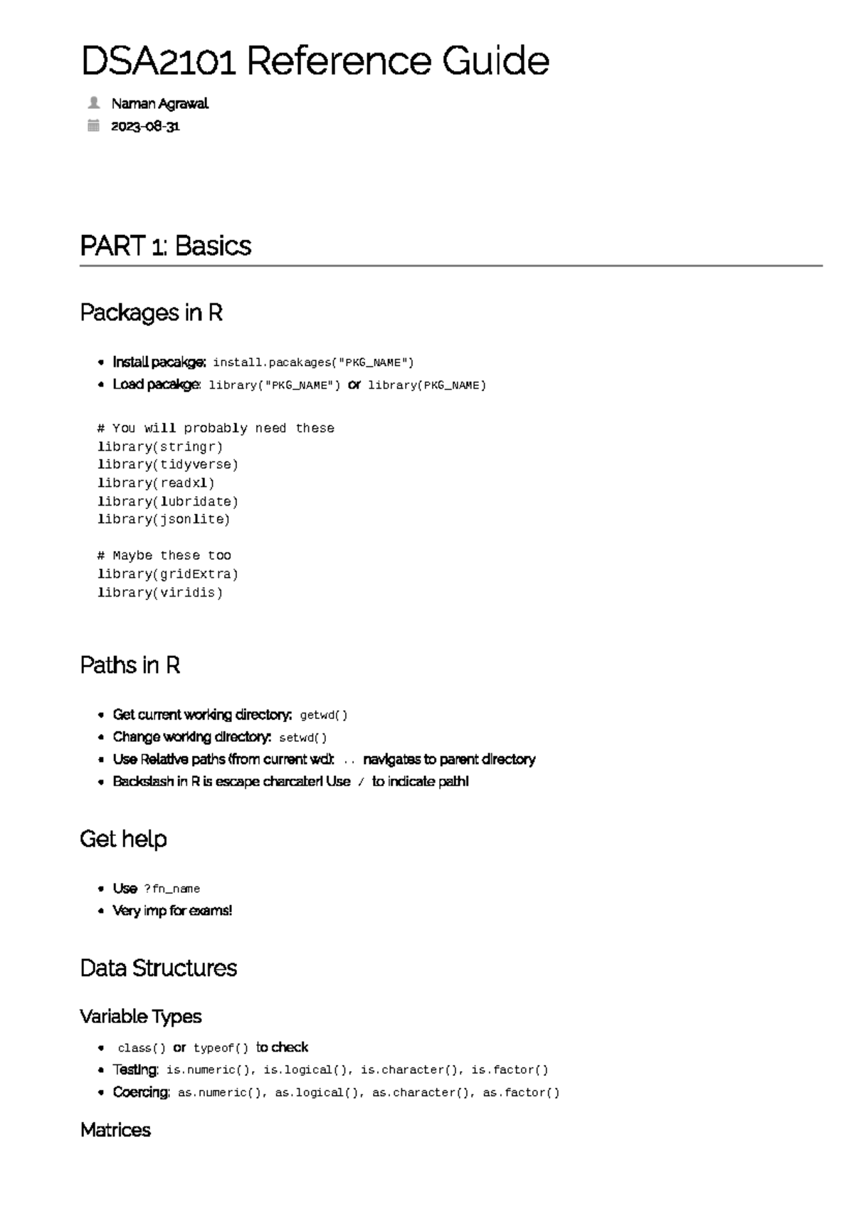 Guide p1 - Summary Essential Data Analytics Tools: Data - install("PKG_NAME") - Studocu