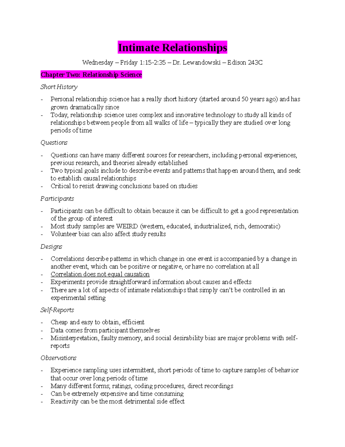 Intimate Relationships Notebook - Intimate Relationships Wednesday ...