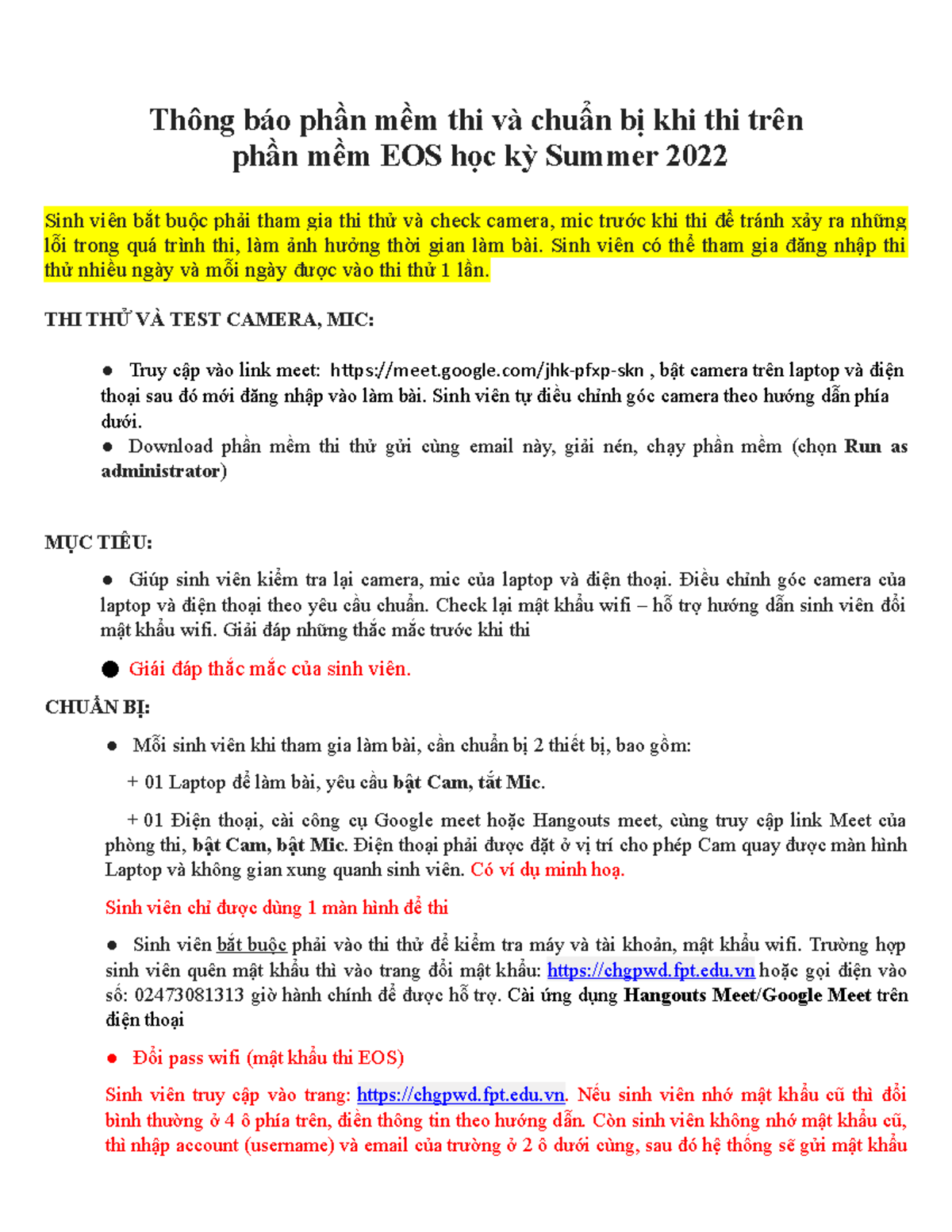 Huong dan su dung phan mem thi EOS - Thông báo phần mềm thi và chuẩn bị ...