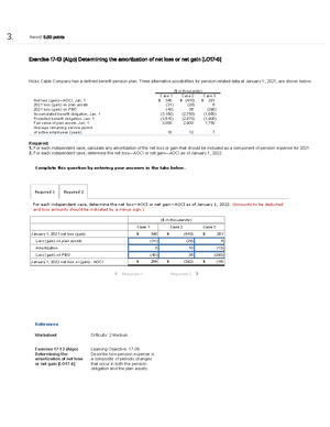 Question 1 - Chapter 17 Homework - Connect 302-병합됨 - Exercise 17-12 ...