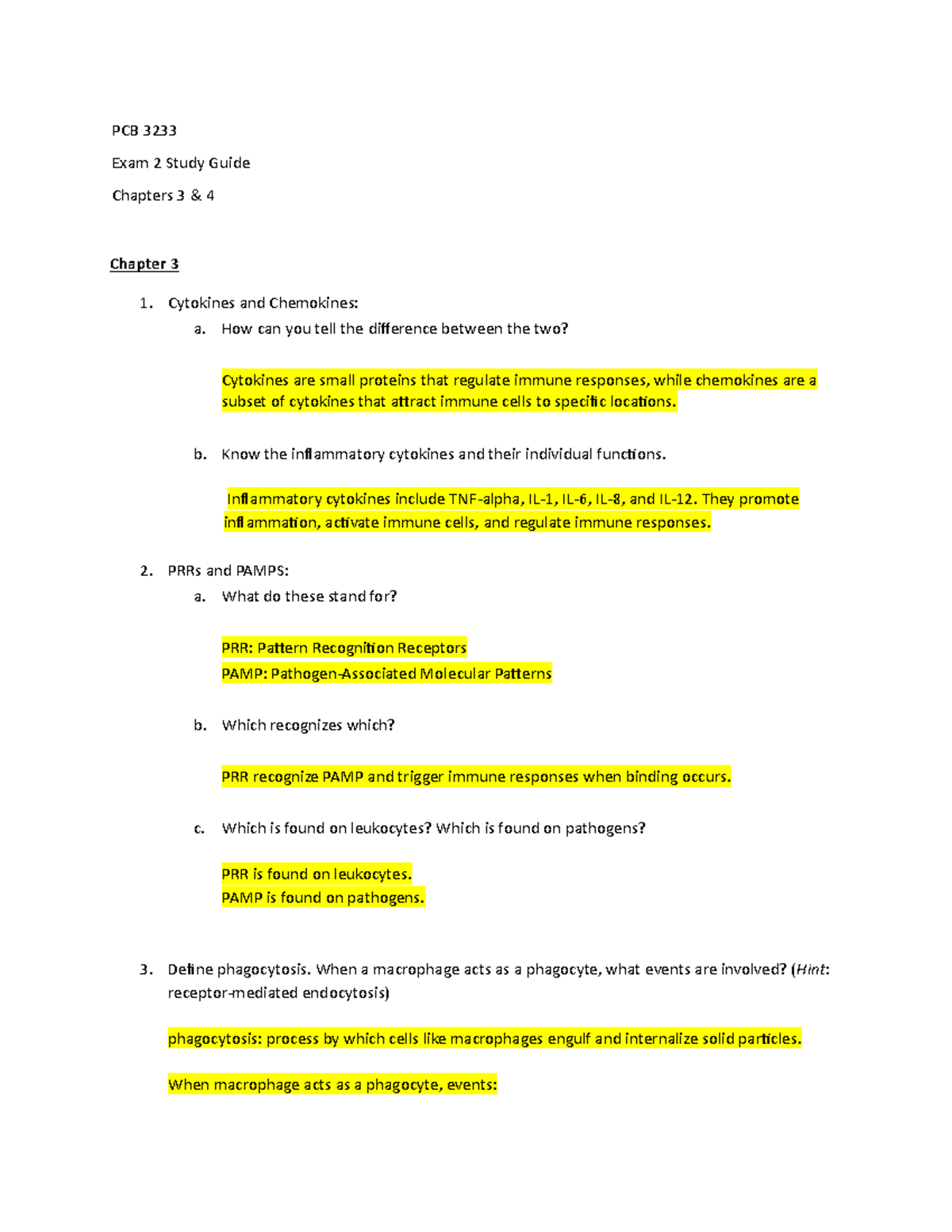 PCB 3233 Exam 2 Study Guide- finished - PCB 3233 Exam 2 Study Guide ...