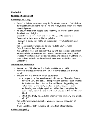 History A-Level - Tudors - Sixth Form (A Levels) - Studocu