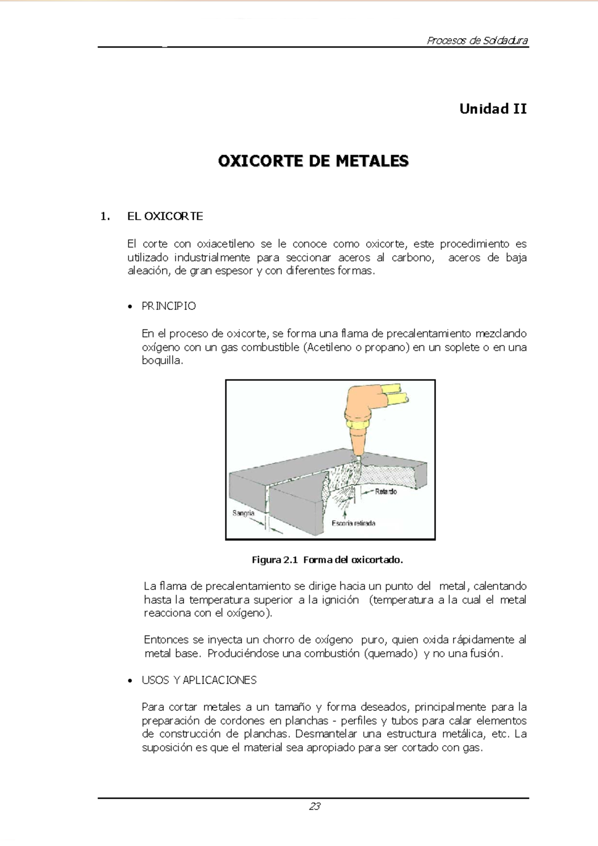 Manual DE Oxicorte - PPD - TECSUP ñ PFR Procesos de Soldadura Unidad II O OXXIICCOORRTTEE DDEE ...