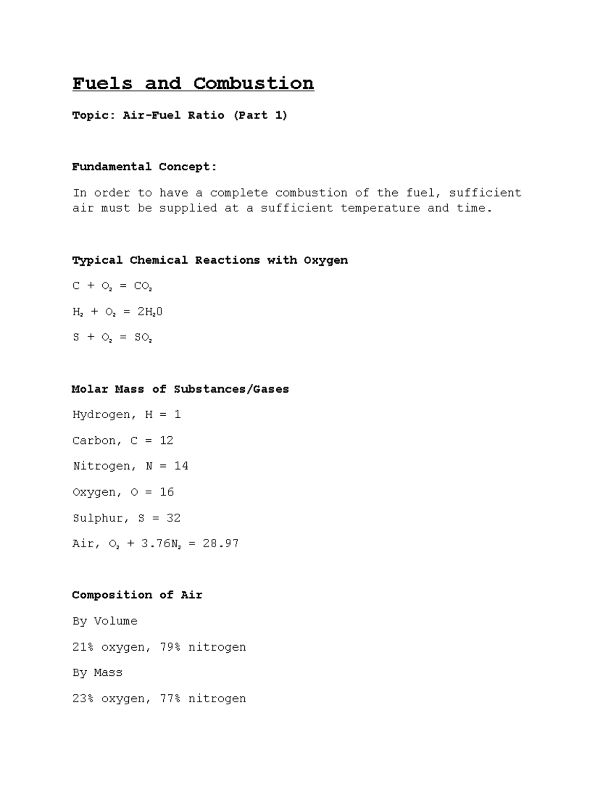 ME 344 pt1 - Part 1 of lesson for fuels for combustion engineering ...