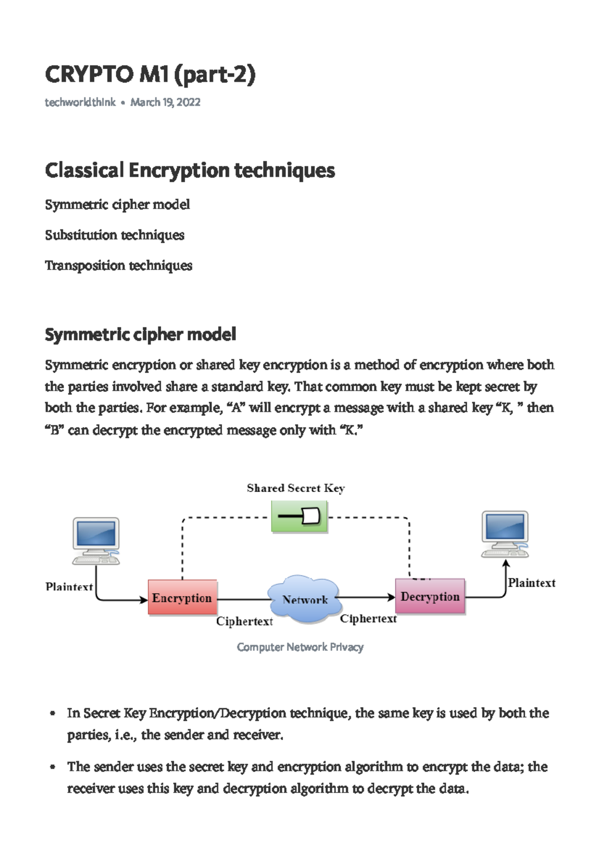 Crypto M1 2 - CRYPTO M1 (part-2) techworldthink • March 19, 2022 ...