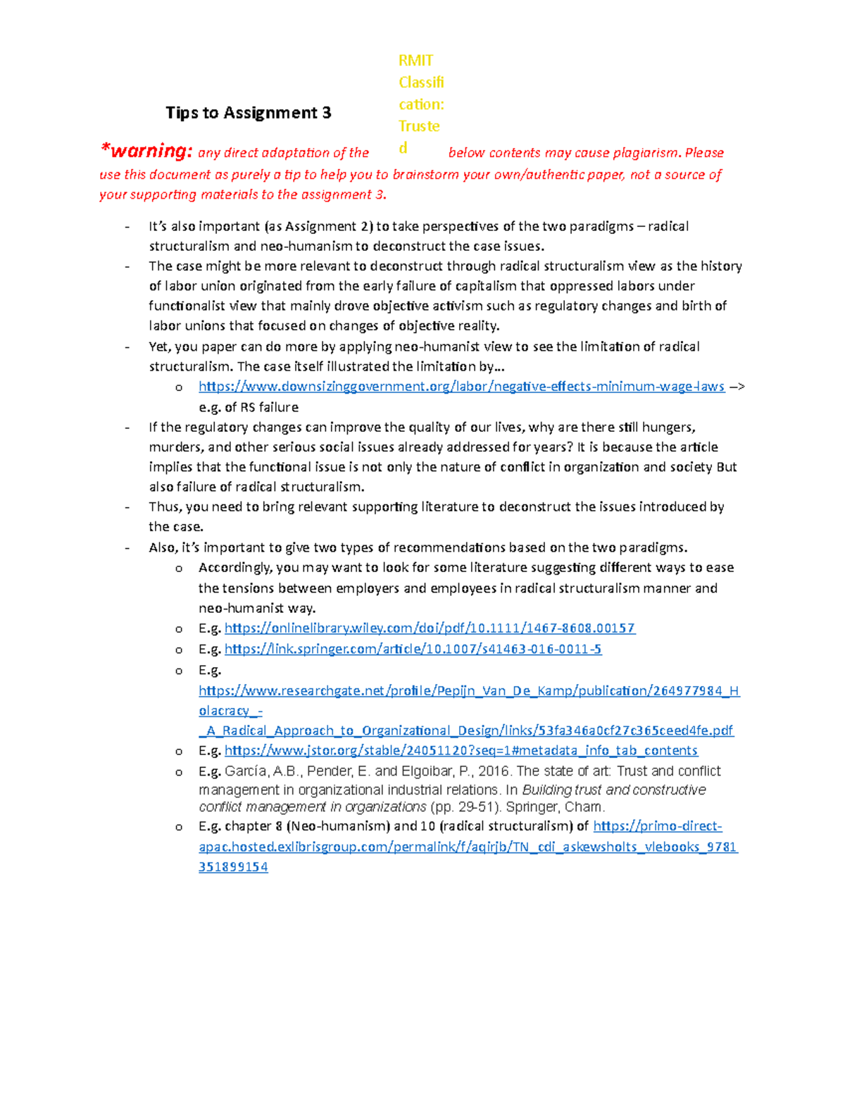 Tips to Assignment 3-3 - Tips to Assignment 3 *warning: any direct ...