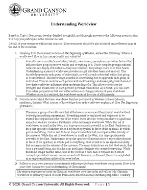 Christian Worldview -Study Guide Topic 4 - Topic 4 Study Guide This ...